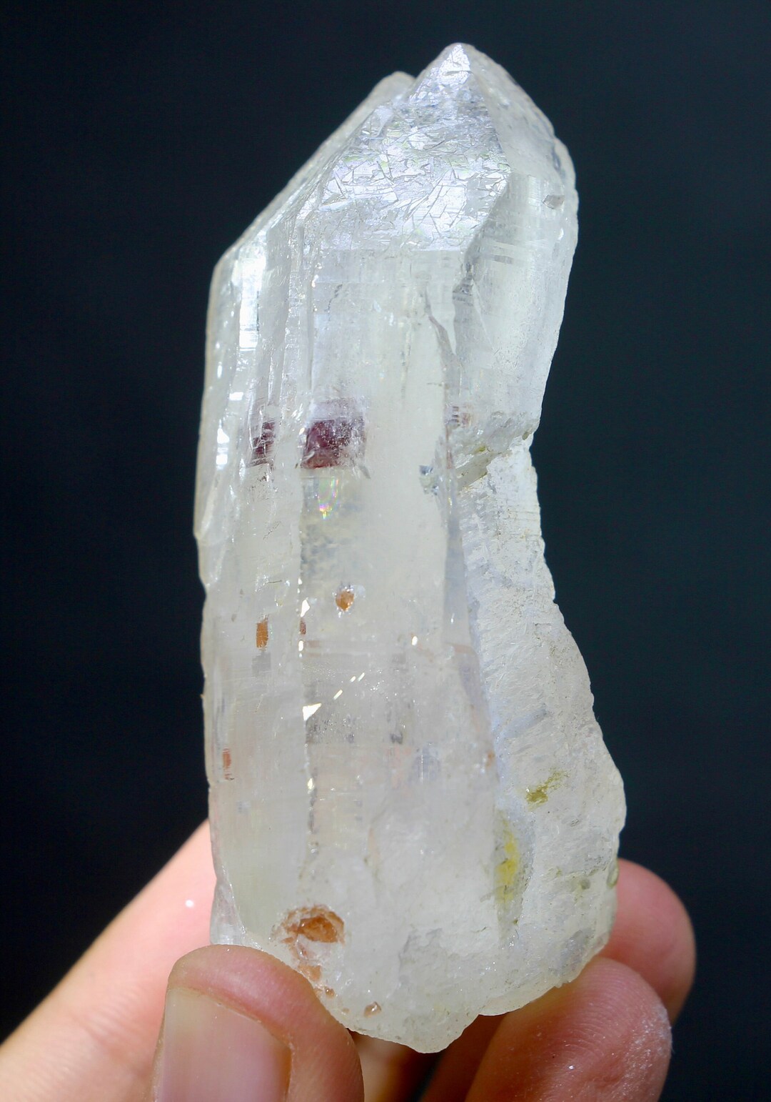 Natural Quartz With Red Garnet Inclusion From Skardu Mine, Garnet ...
