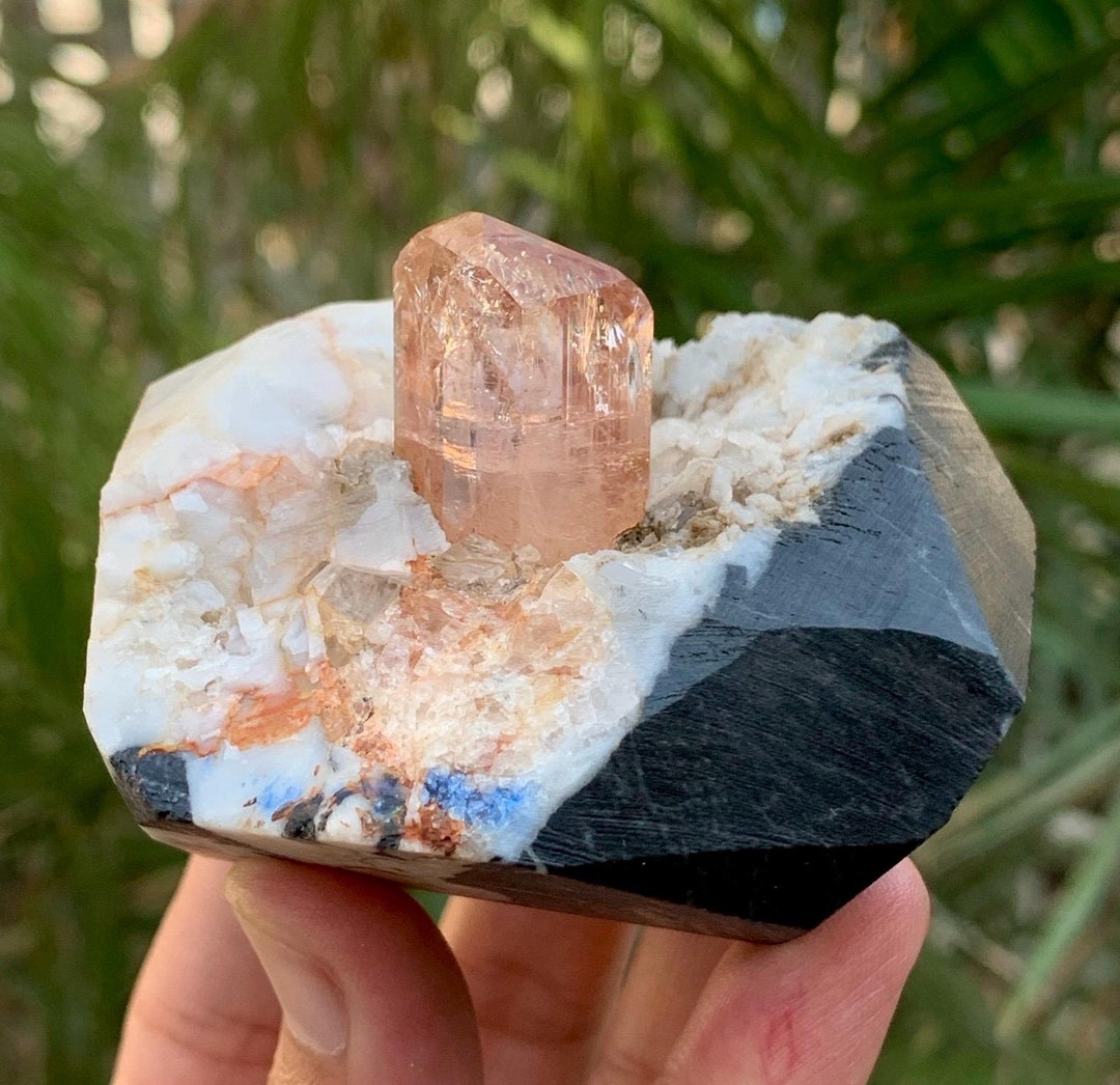 Natural Imperial Colour Fluorescent Topaz Crystal on Matrix Specimen ...