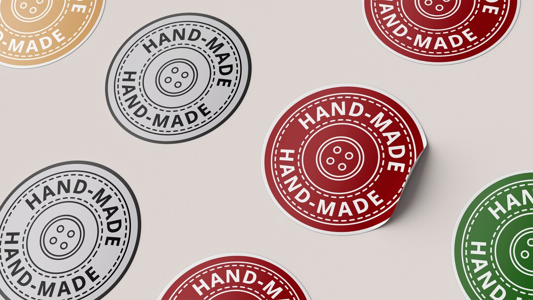 50 HANDMADE SHOP LOGO, Handmade Logo for Packaging, Shop Supply Vinyl ...