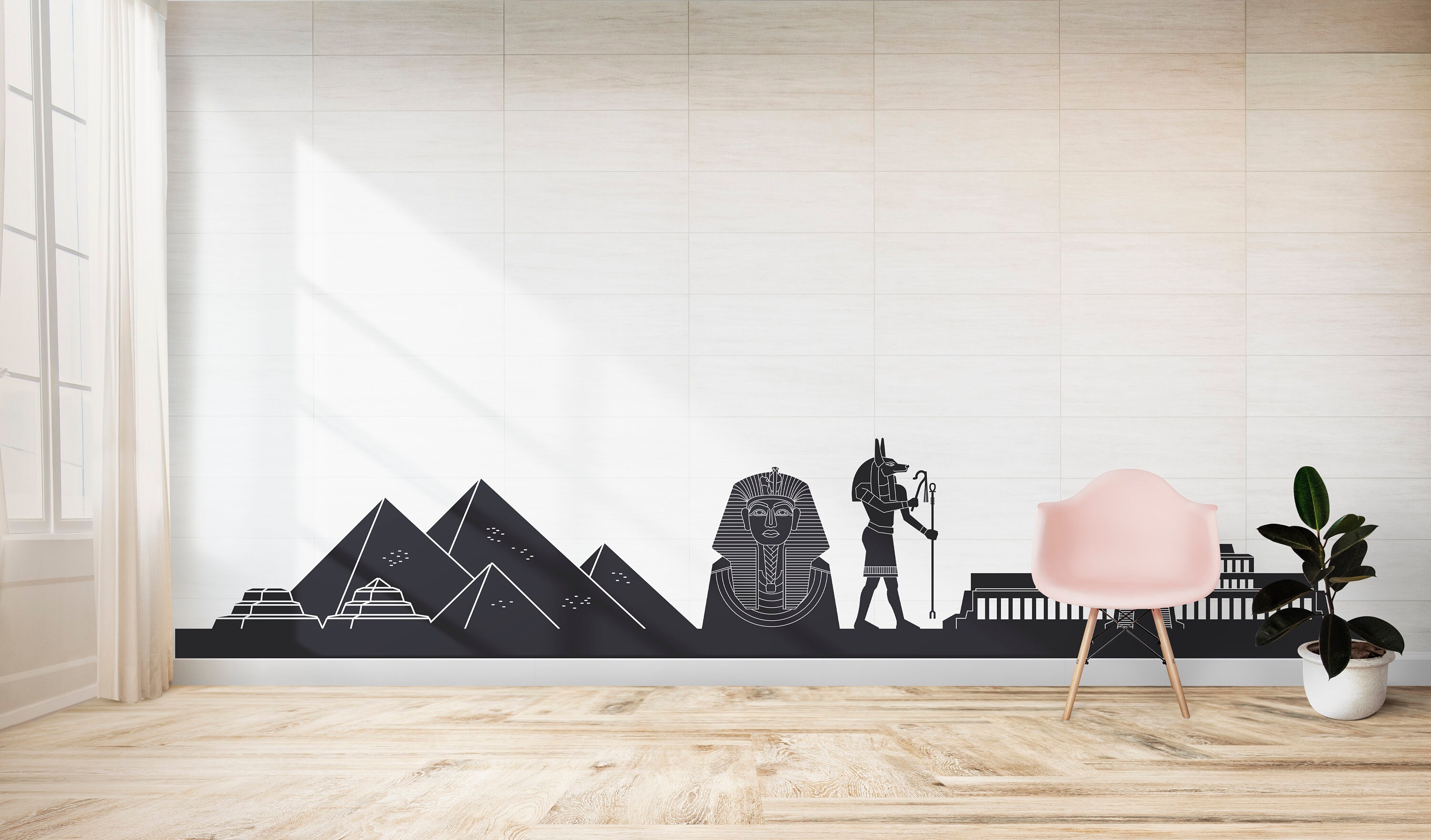 EGYPT WALL DECOR, Egyptian Pyramids Wall Decal, Wall Sticker Vinyl ...