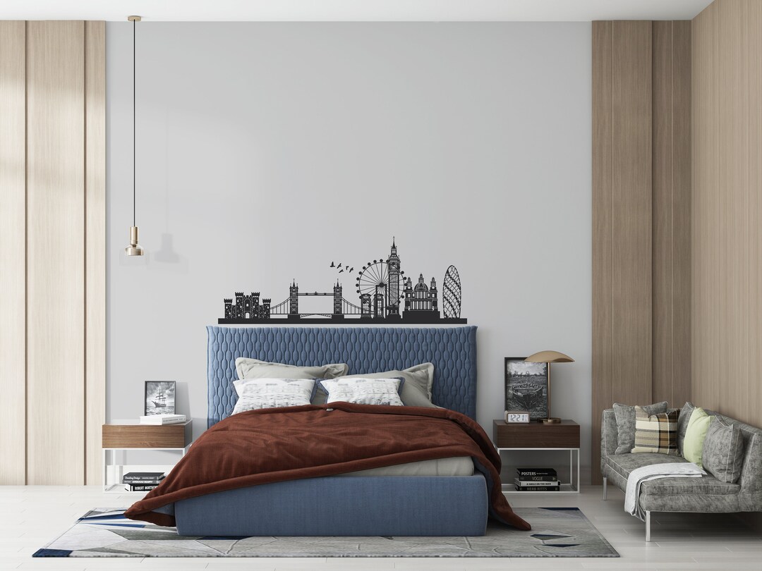 London Skyline Wall Decal, UK City Wall Decor, Living Room UK Decor ...