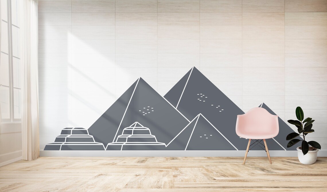 Pyramids Wall Sticker Egyptian Pyramids Wall Decal Living - Etsy