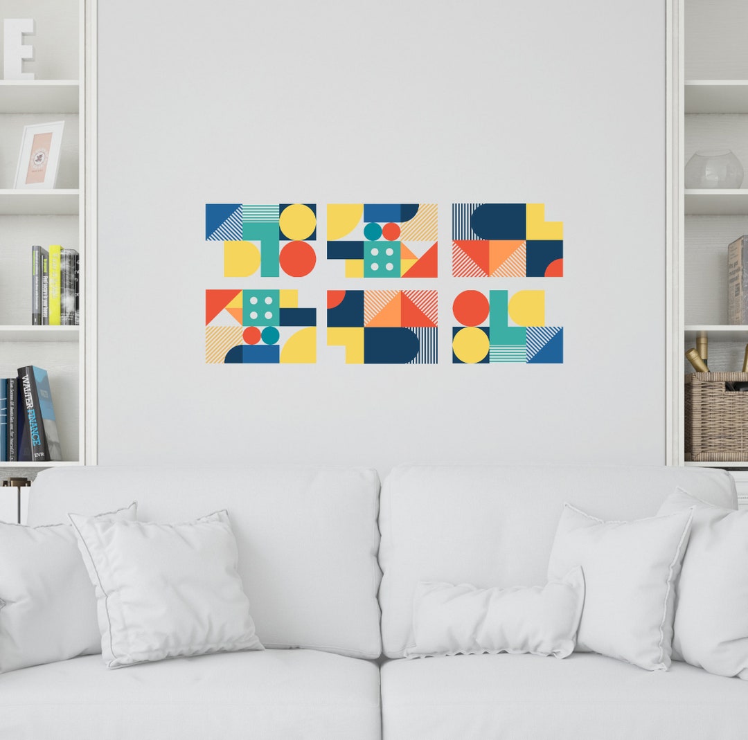 Abstract Wall Art, Abstract Wall Decal Room Decor, Abstract Colorful ...