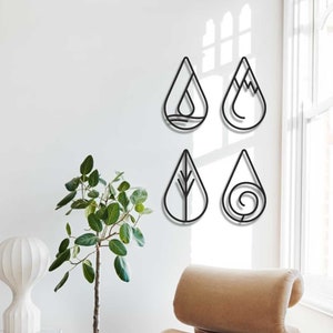 4 Elements Wall Art Four Elements Metal Wall Art 4 Elements | Etsy