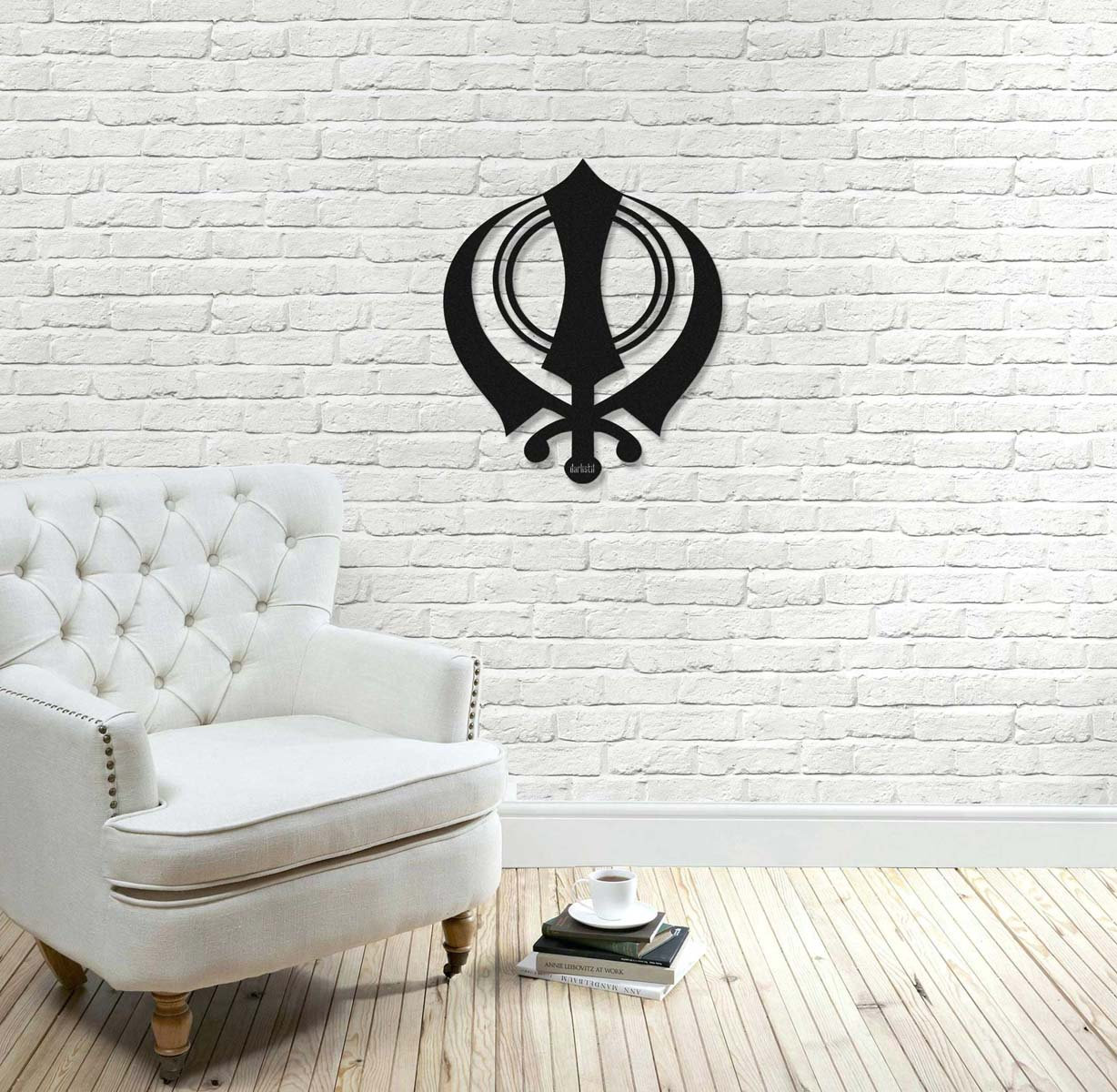 Stainless Steel Electrostatic Paint. Metal Onkar and Khanda Wall Art ...