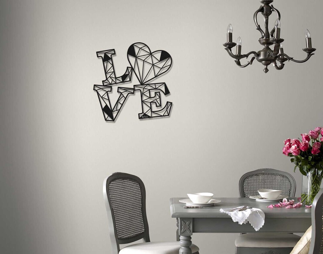 Love Metal Wall Decor, Romantic Love Gift, Metal Wall Art, Home Decor ...