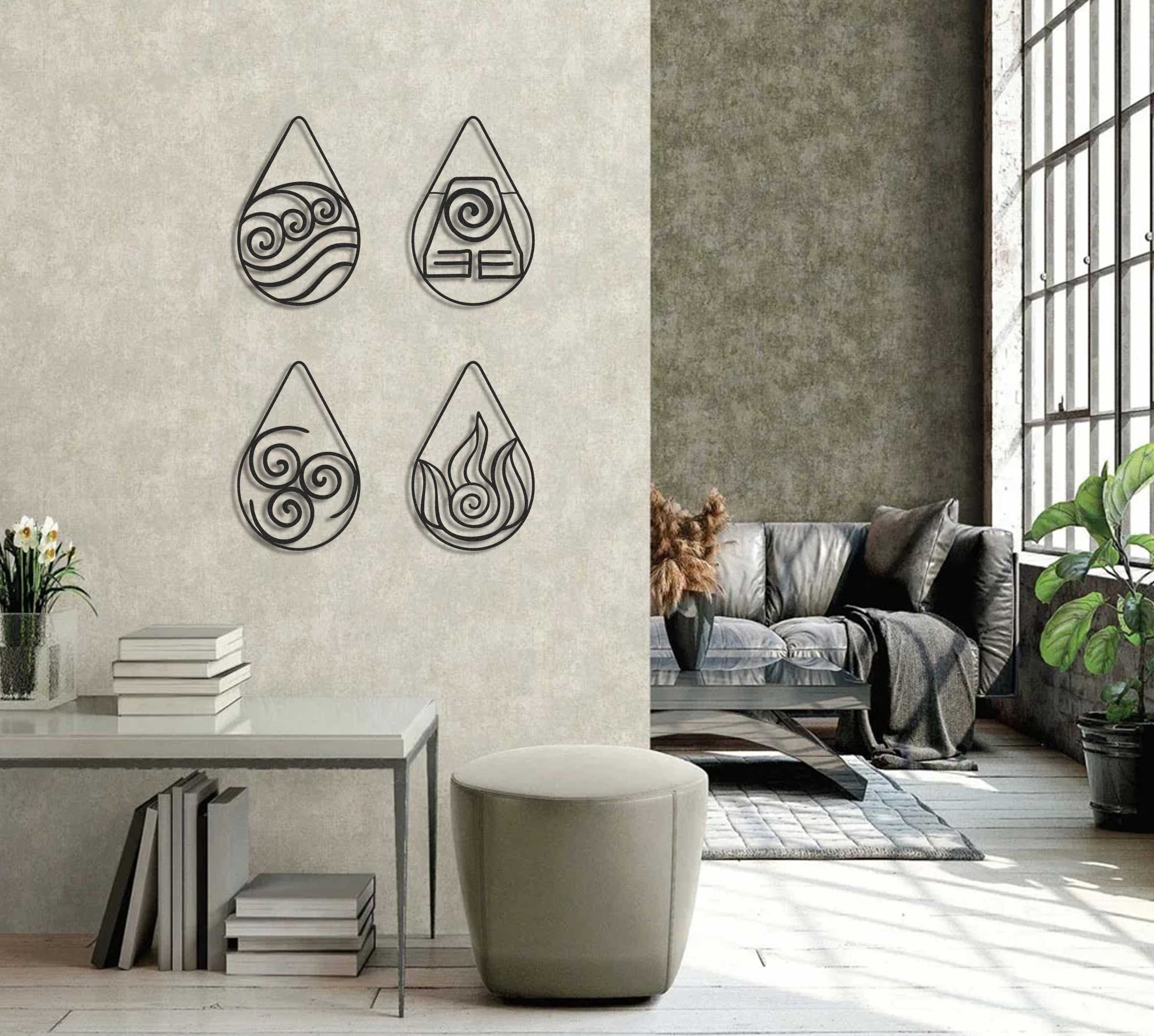 4 Elements Metal Wall Decor, Four Elements Wall Art, Home Decor, mother ...