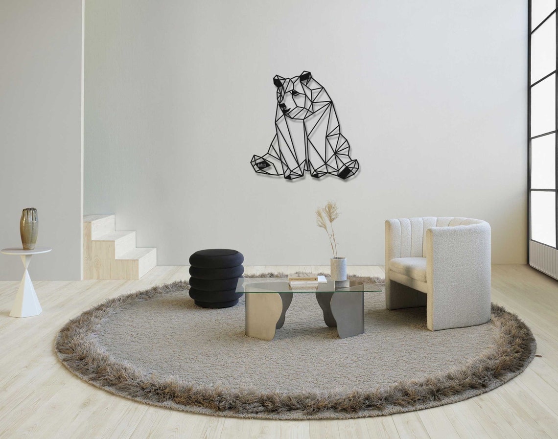 Sitting Bear Wall Decor, Metal Wall Art, Home Decor, Office Decor ...