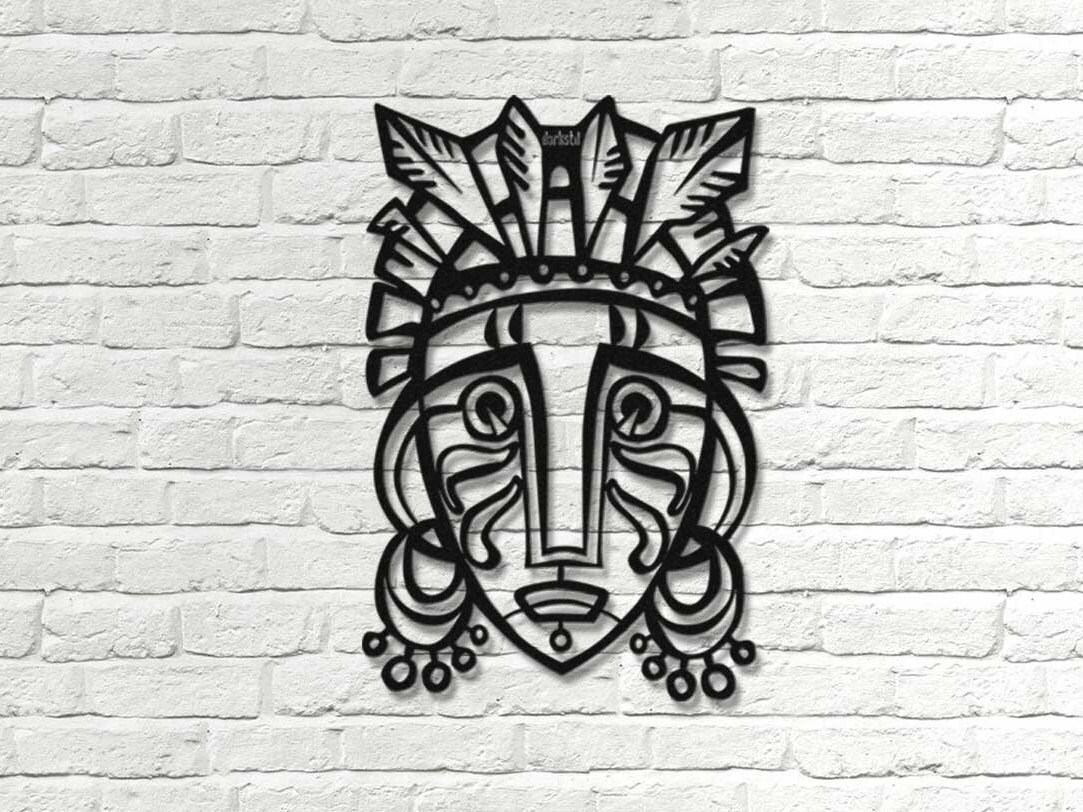 African Mask Metal Wall Decor, Metal Face Mask Wall Art, Housewarming ...