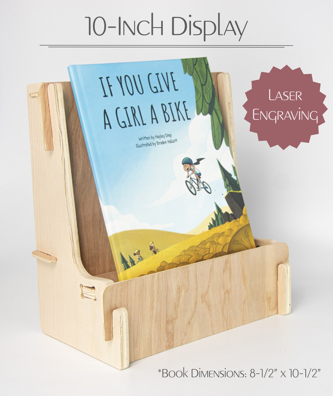 Book Display Stand, Countertop Display Shelf, Retail Display, Wood Book ...
