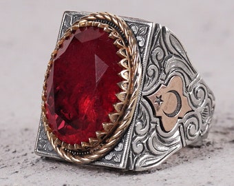 Spain Andalusia Alhambra Men's Silver Ring Private - Etsy