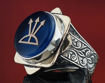 Osman Bey Ring Kay Tribe Ring Three Arrow Design Historical Ring for Men Kurulus Osman Ring dirilis Ertugrul Ring seljuk State Ring Etsy