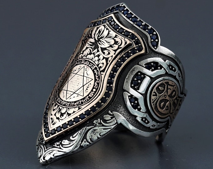 Seal of Solomon Archer Thumb Ring, Open Back Archery Zihgir Ring ...