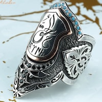 Turkish Ottoman Thumb Ring Solid 925 Sterling Silver Men's Ring IYI ...