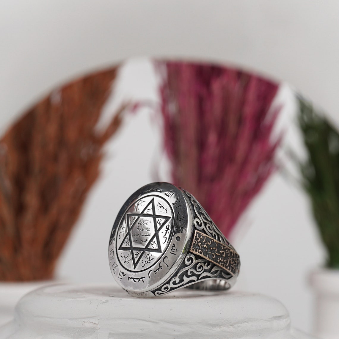 Silver Seal of Solomon Ring, Solomon Seal Protection Ring, Star of ...