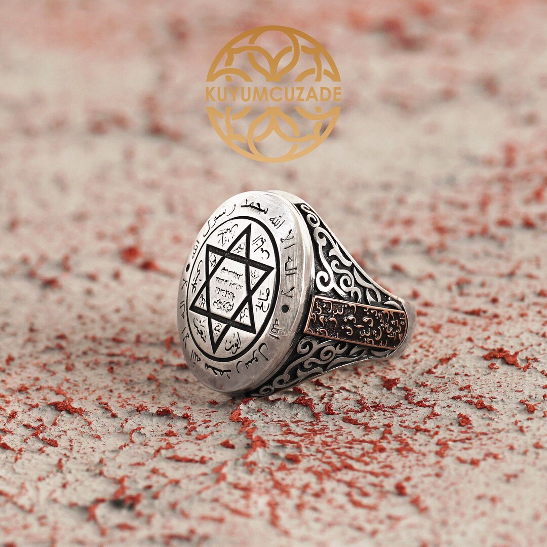 Seal of Solomon Silver Ring, Solomon Seal Protection Ring, Star of ...