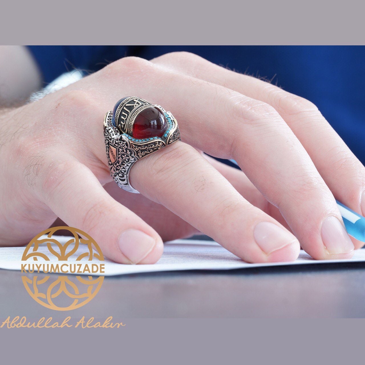 Spain Andalusia Alhambra Men's Silver Ring, Private Collection Ring ...