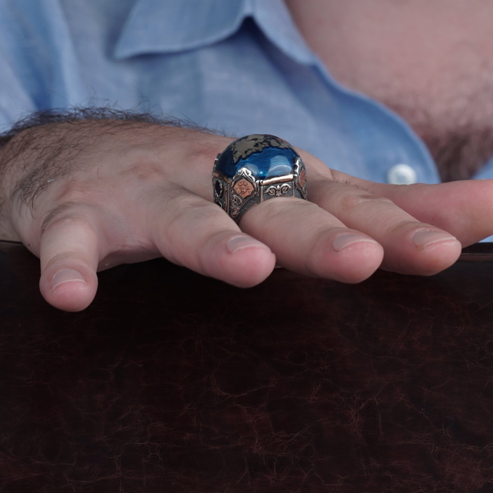 World Map Wrapped Silver Ring, World Design Ring, Idealist Ring for Men ...