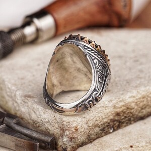 Heavy-built Silver Ring With Genuine Natural Turquoise, Robust ...