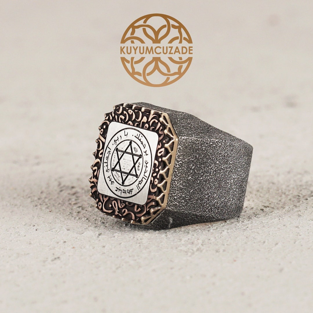 Silver Seal of Solomon Ring, Solomon Seal Protection Ring, Star of ...