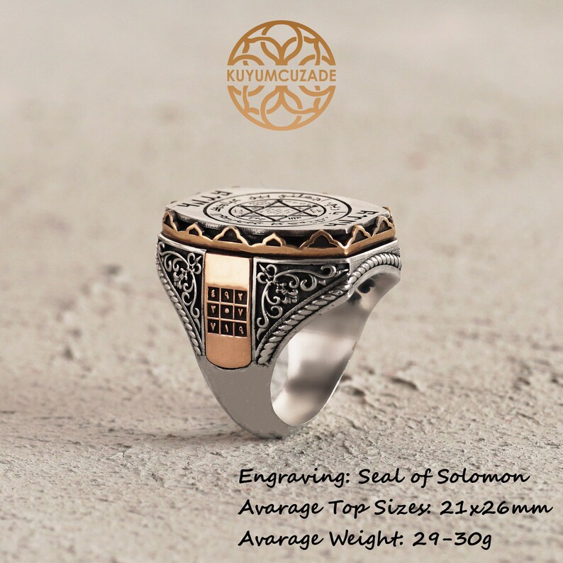 Silver Seal of Solomon Ring, Solomon Seal Protection Ring, Star of ...