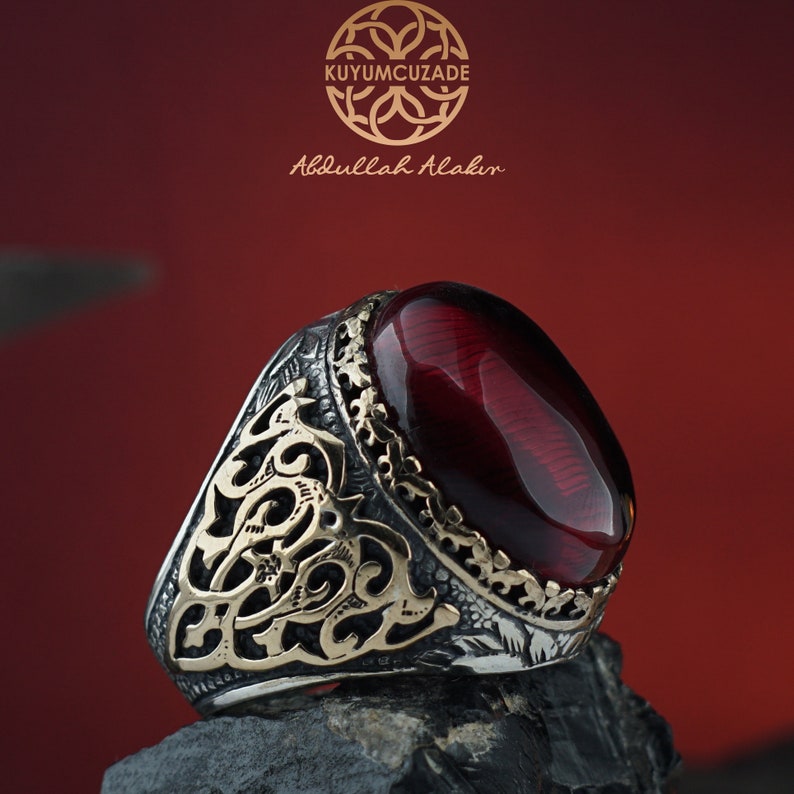 Red Fire Amber Silver Ring Natural Gemstone Ring High - Etsy