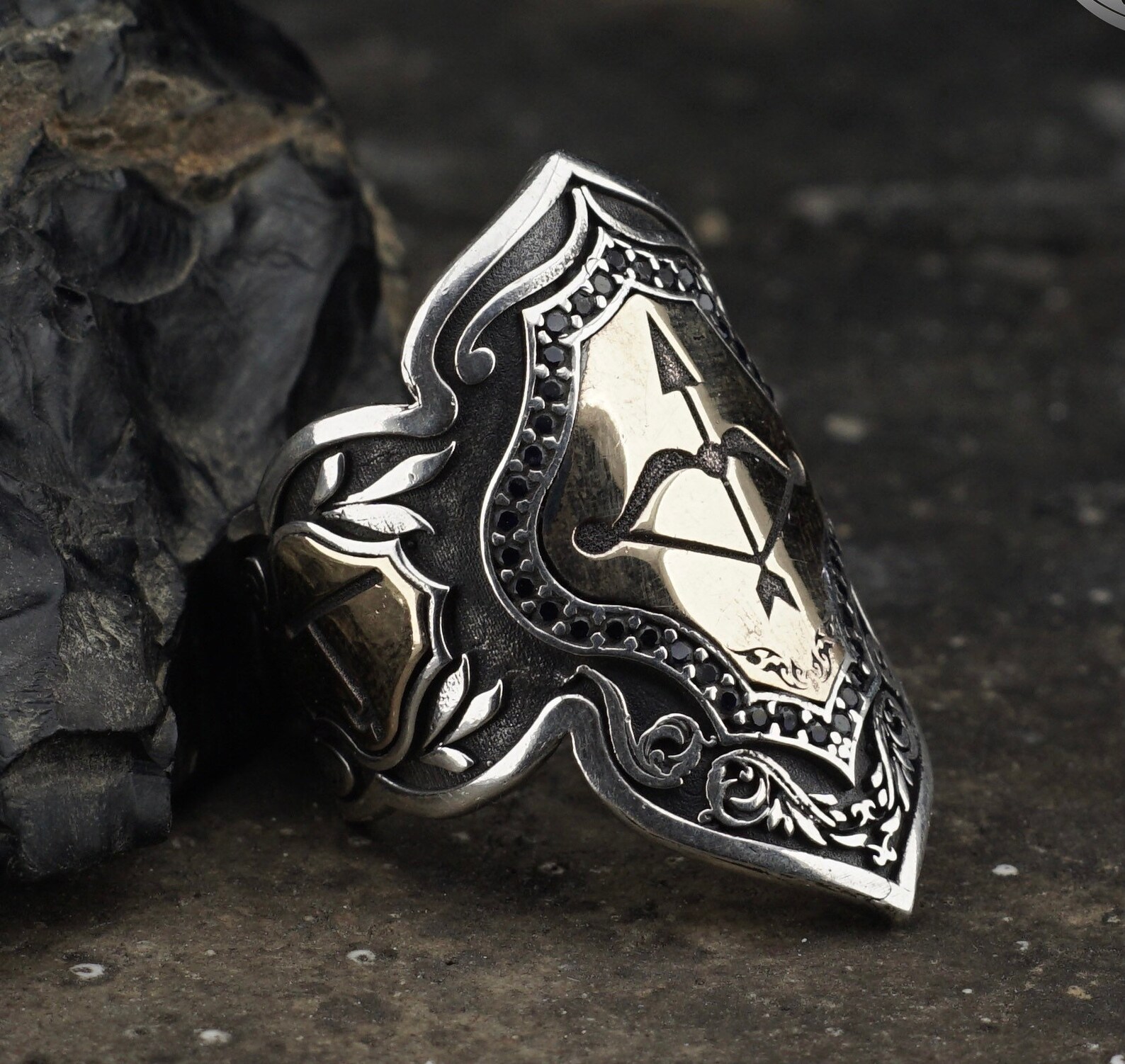 Arrow Archer Thumb Zihgir Ring for Men, Sterling Silver Archery Ring ...