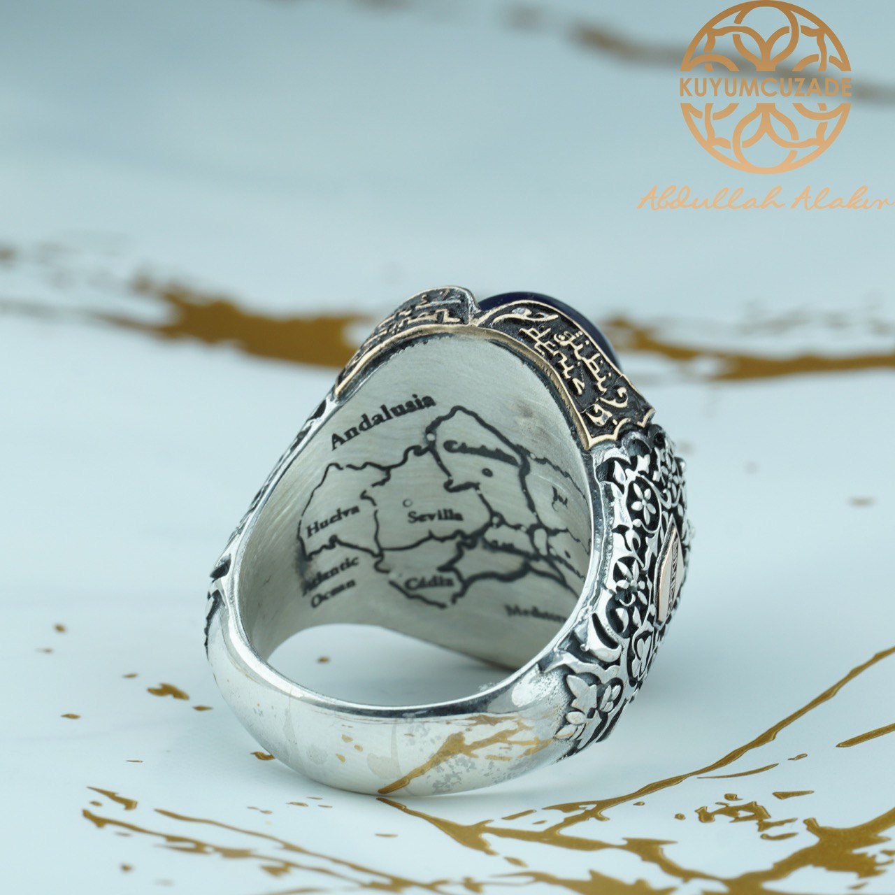 Spain Andalusia Alhambra Men's Silver Ring, Private Collection Ring ...