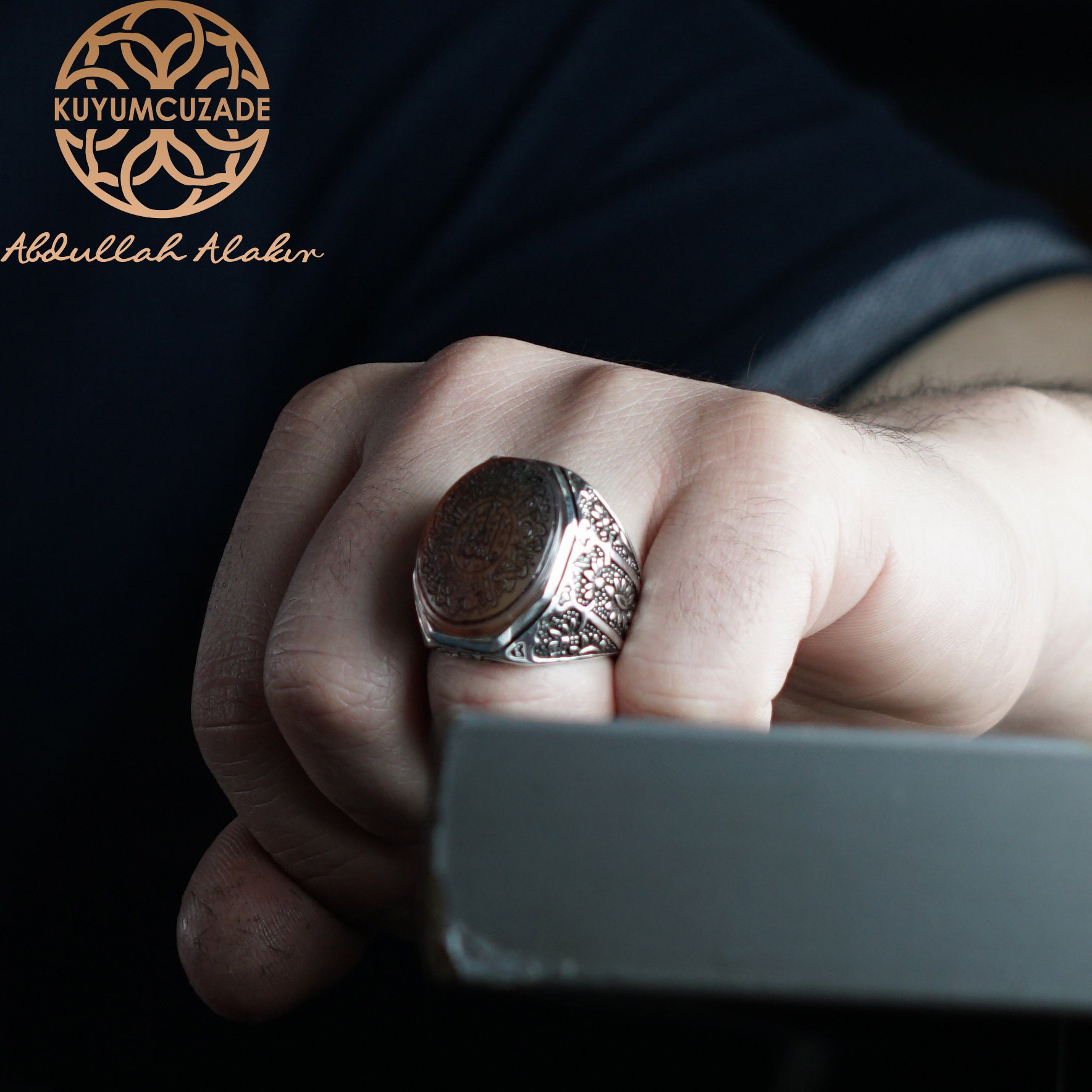 Islamic Ring Manuscript Ring Protection Ring Brown Agate - Etsy