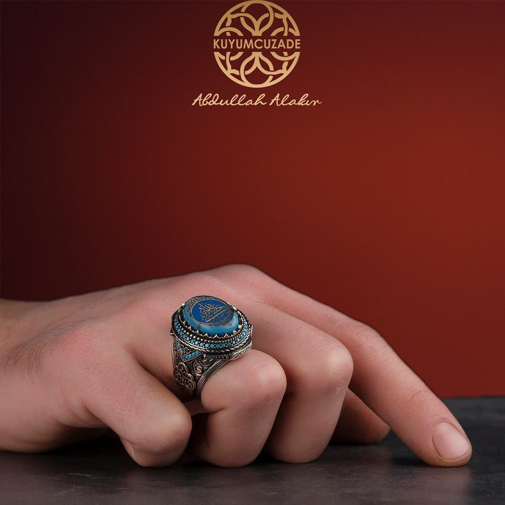 Men's Islamic Silver Ring Arabic god is Enough for | Etsy