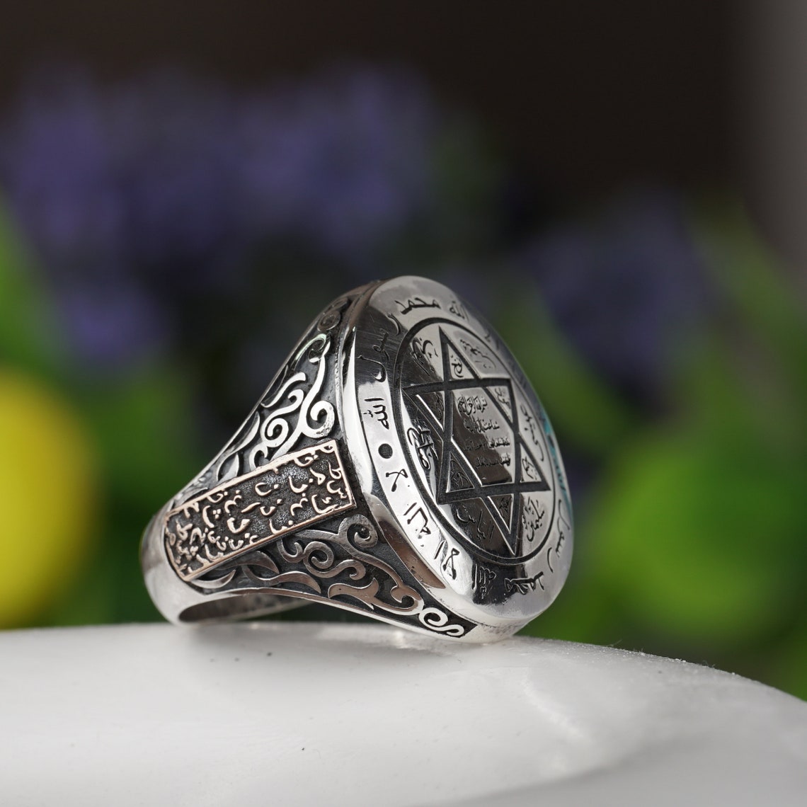 Silver Seal of Solomon Ring, Solomon Seal Protection Ring, Star of ...
