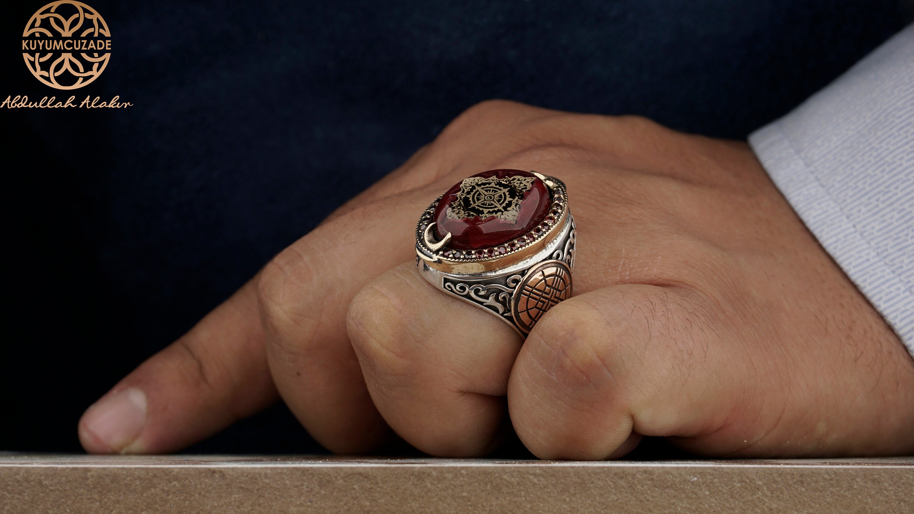 Men's Epoxsi Compass Engagement Red Silver Ring Unique - Etsy UK