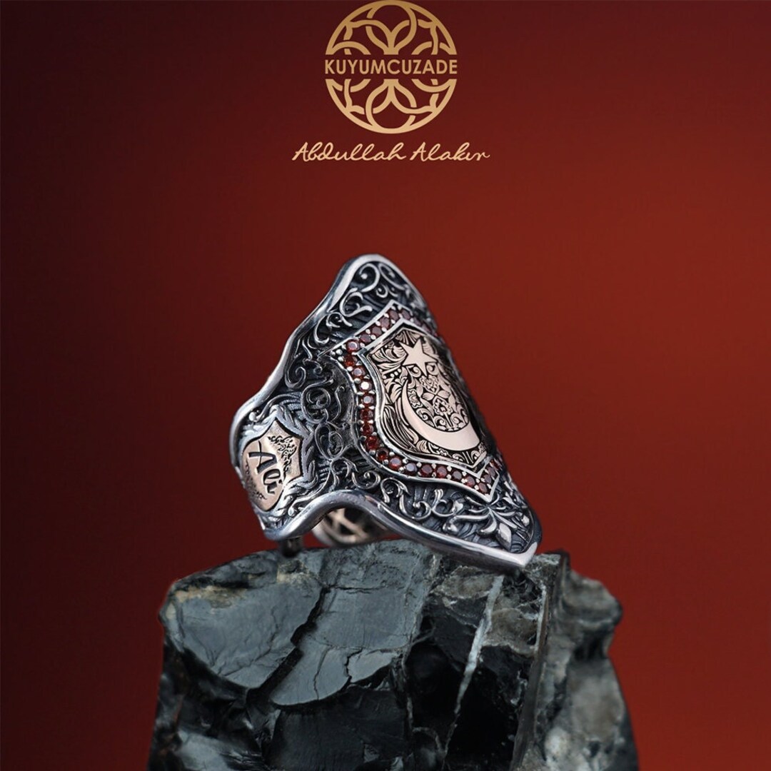 Archer "zihgir" Silver Ring, Thumb Ring, Triumph Ring, Hadith Ring ...