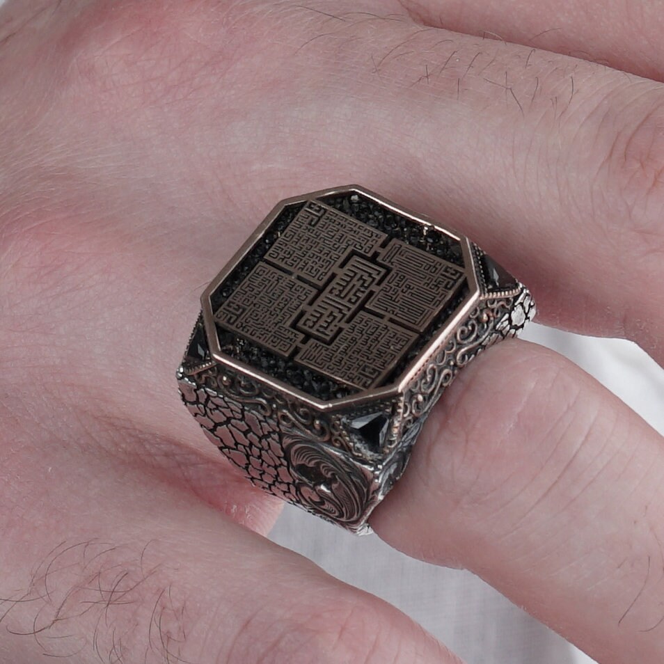 Arabic Kufi Calligraphy Ring Sterling Silver Calligraphy Art - Etsy