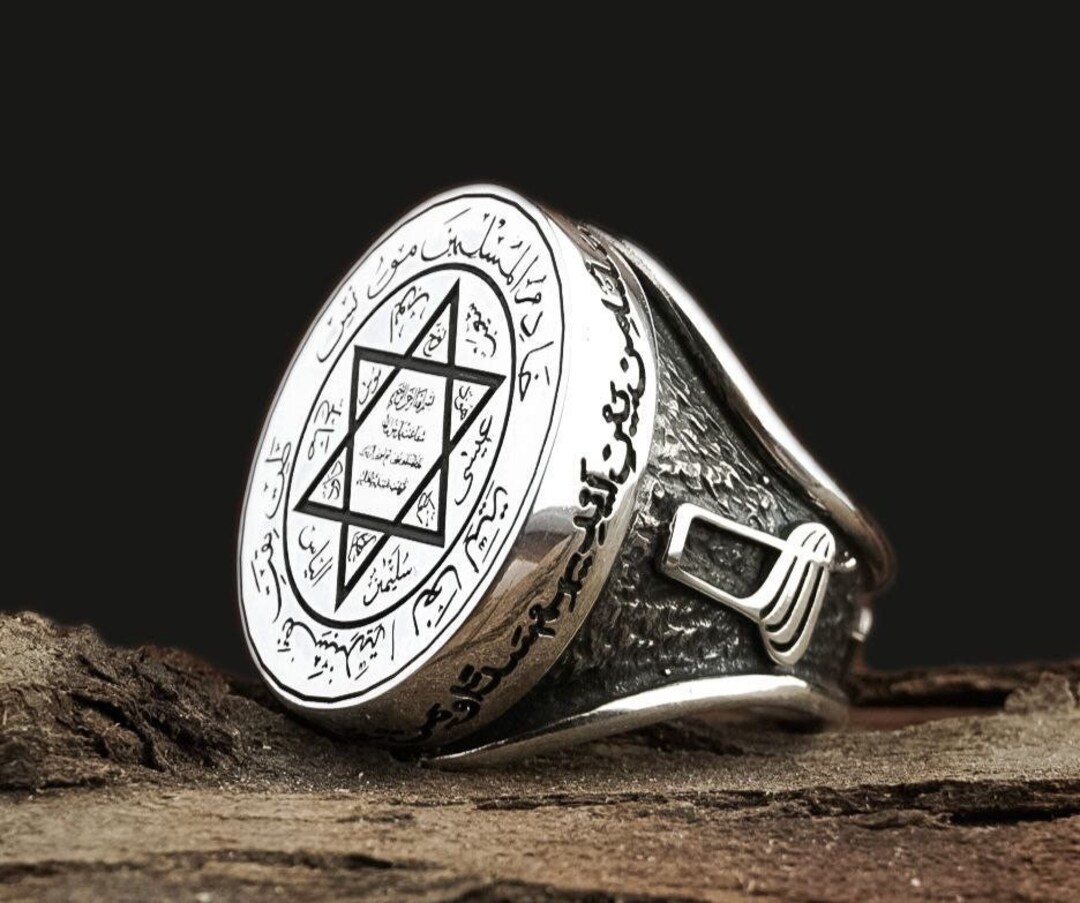 Men's Unique Seal of Solomon Ring, Kingdom Ring, Star of David Ring ...