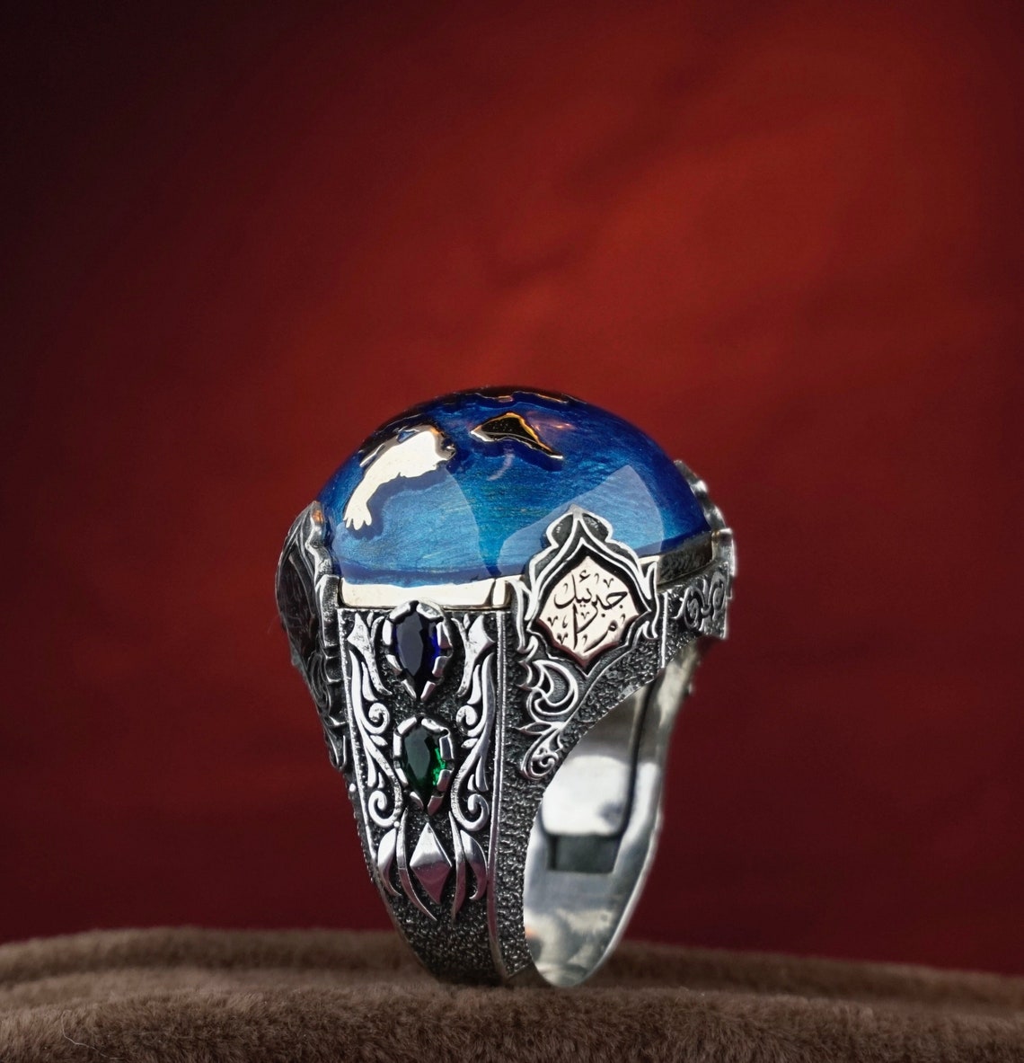 World Map Wrapped Ring Men's World Design Ring Idealist - Etsy