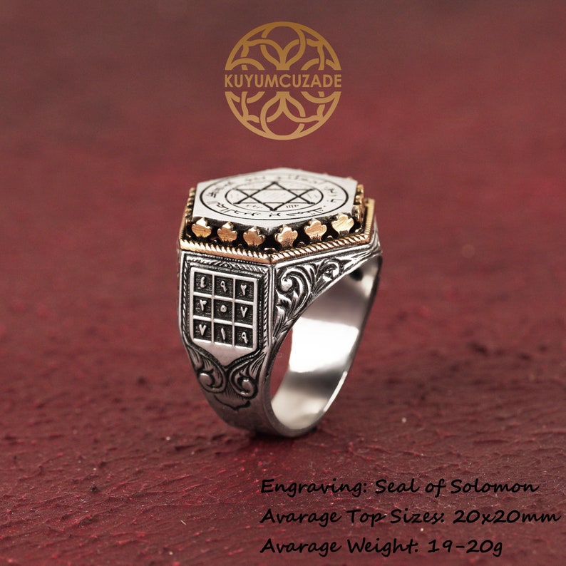 Seal of Solomon Silver Ring, Solomon Seal Protection Ring, Star of ...