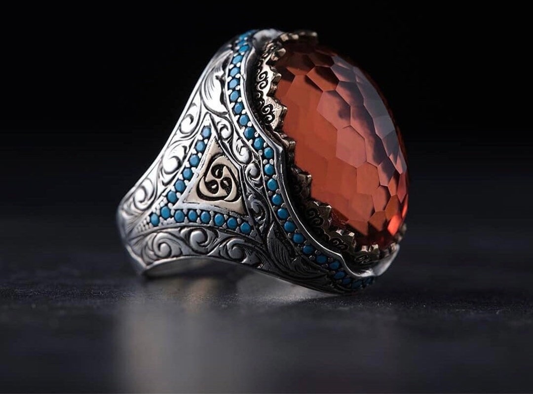 Inside Arabic Written Ring, Color Changing Zultanite Gemstone Silver ...