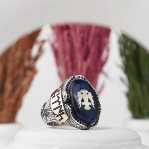 Double Head Eagle Osman Bey Seljuk State Ottoman Turkish Silver Ring ...