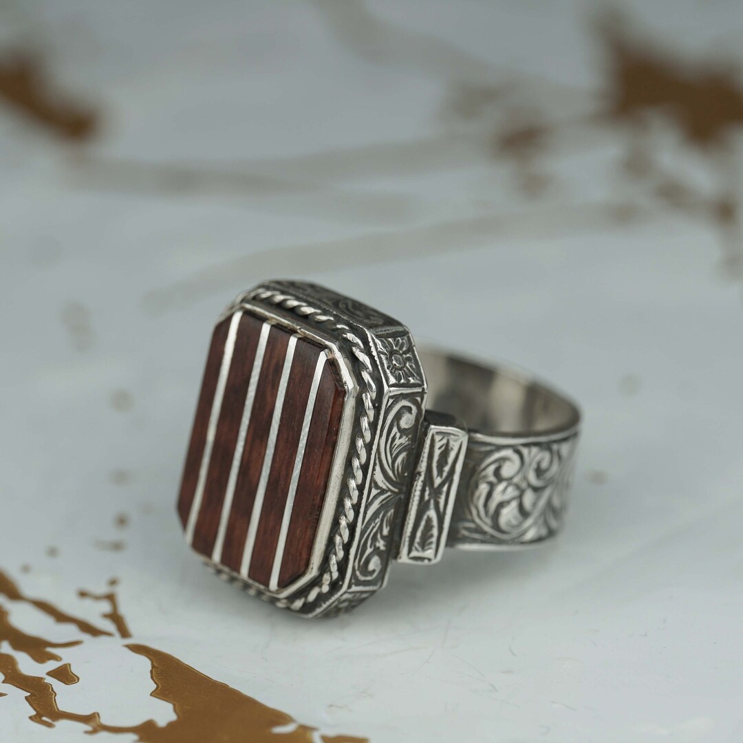 Kuka Tree Ring, Natural Woody Ring, Sterling Silver Ring, Anniversary ...