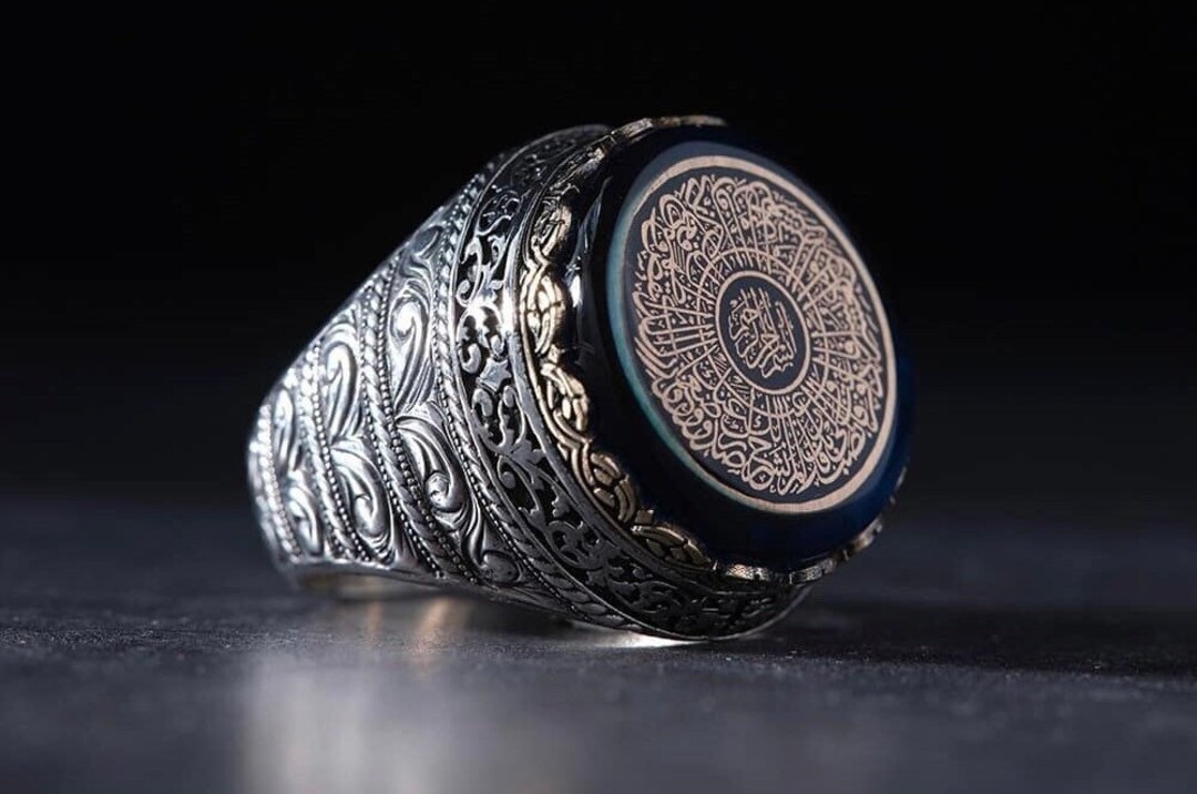 Men's Islamic Silver Ring,ottoman Ring,arabic Calligraphy Ring,sultan ...