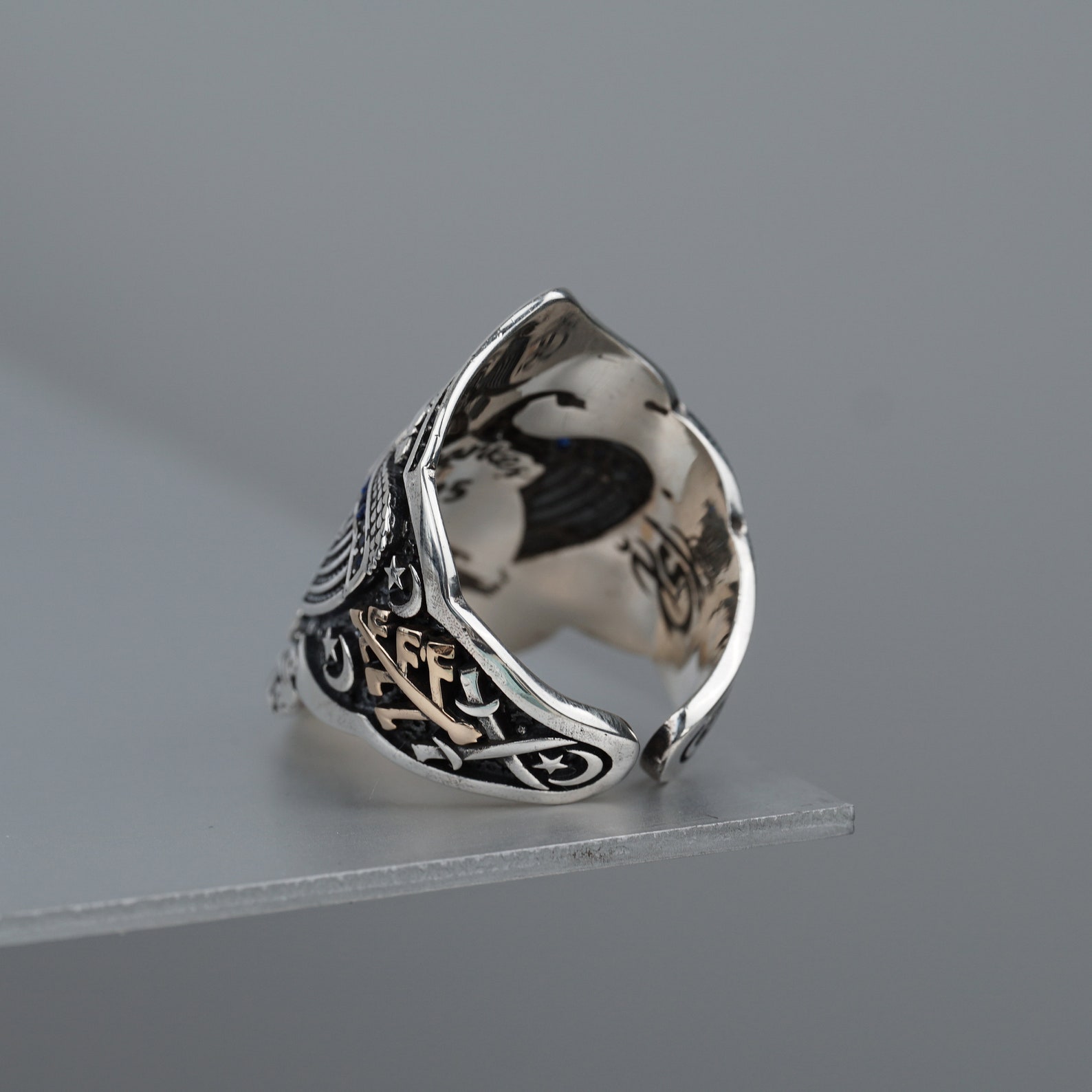 Open Back Archer Ring Zihgir Silver Ring Historical Archery - Etsy