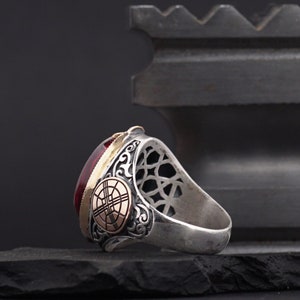 Seal of Solomon Ring With Amber Stone, 925K Silver King Solomon Ring ...