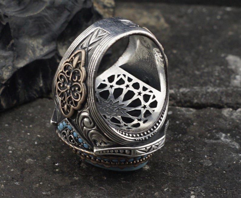 Men's Islamic Silver Ring Arabic god is Enough for - Etsy
