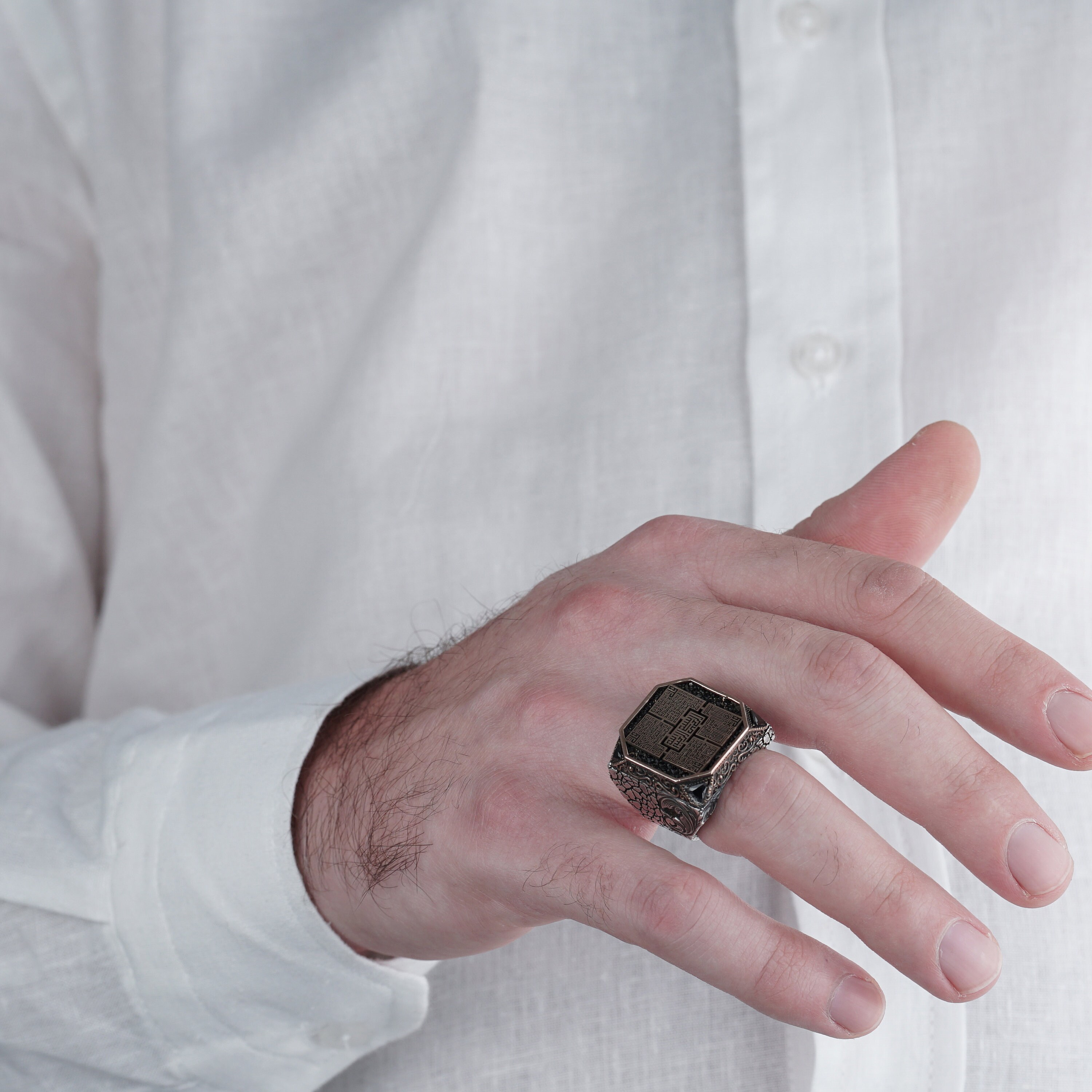 Arabic Kufi Calligraphy Ring Sterling Silver Calligraphy Art - Etsy