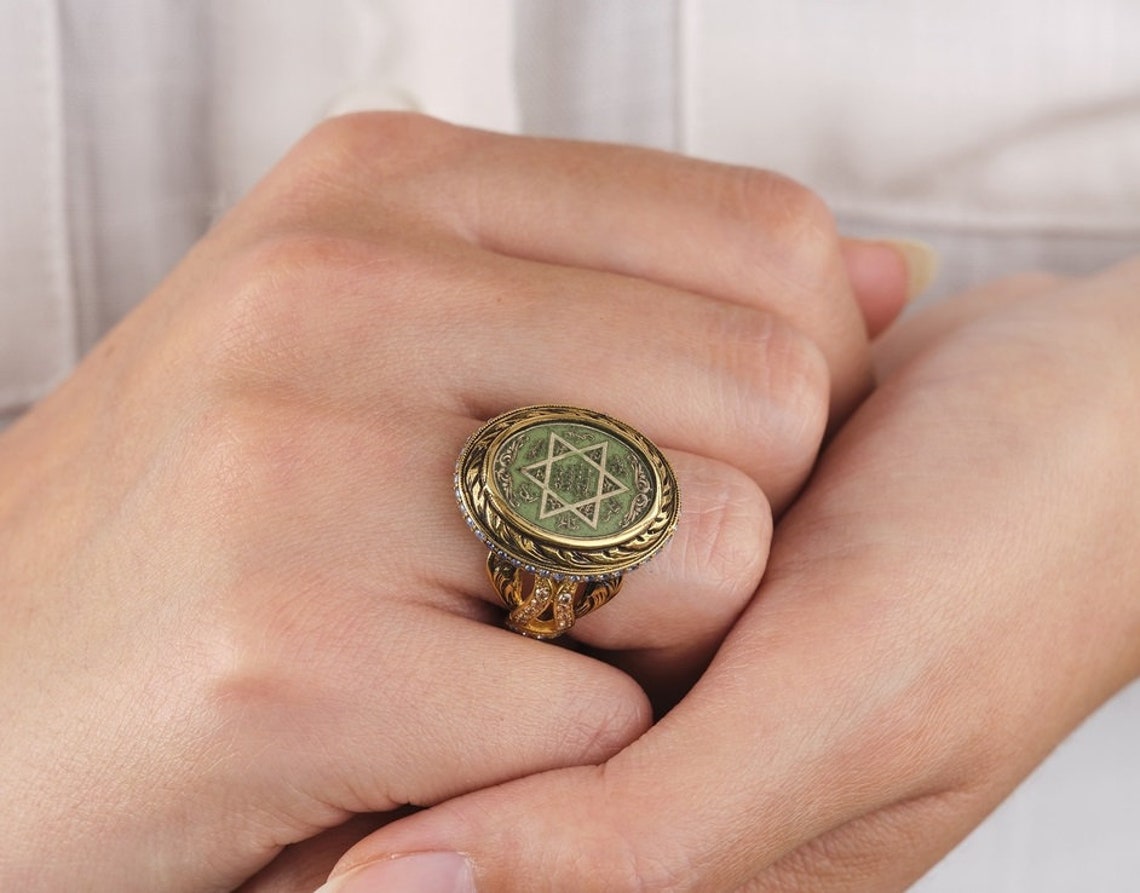 Seal of Solomon Womens Silver Ring Women Solomon's Seal - Etsy