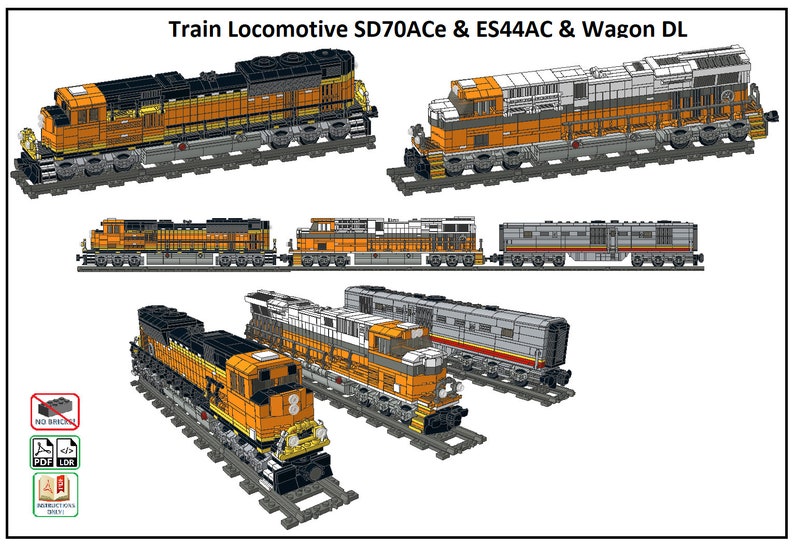 Custom MOC Lego train Instructions to build Locomotive EMD | Etsy