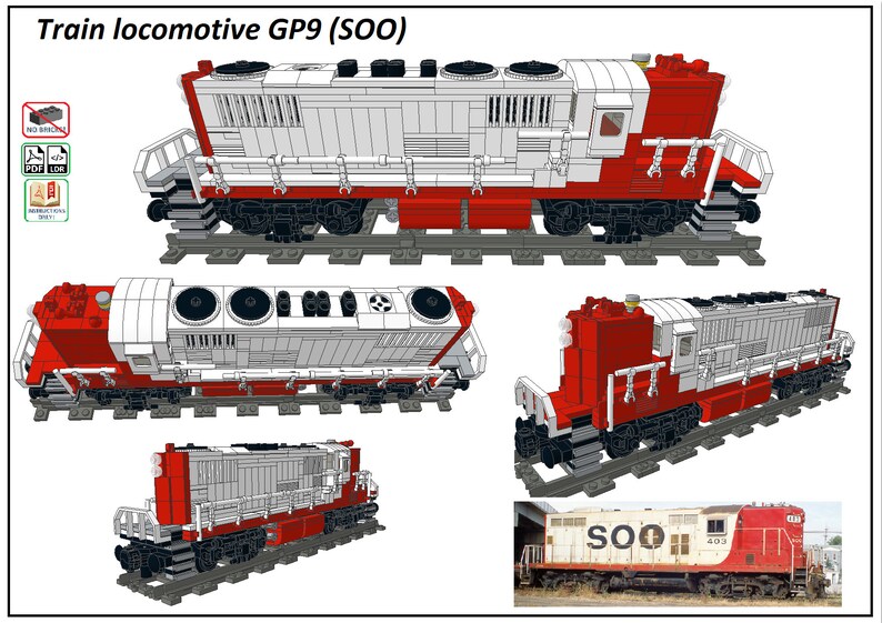 Instructions to build a custom Lego train Diesel Locomotive | Etsy