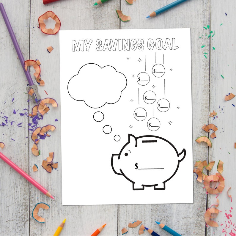 Printable Savings Goal Tracker for Kids * Color in Your Goals as You ...