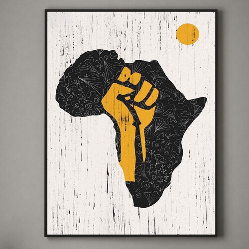 Typography Map of Africa Map Art Print 773 - Etsy